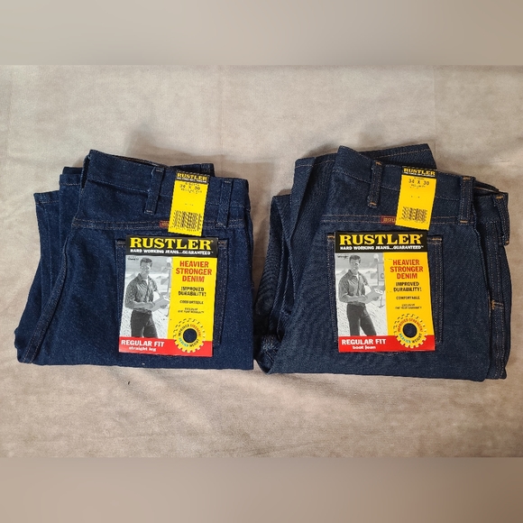 Rustler | Jeans | 2 Pairs Of New 34 X 3 Rustler Blue Jeans Slightly ...